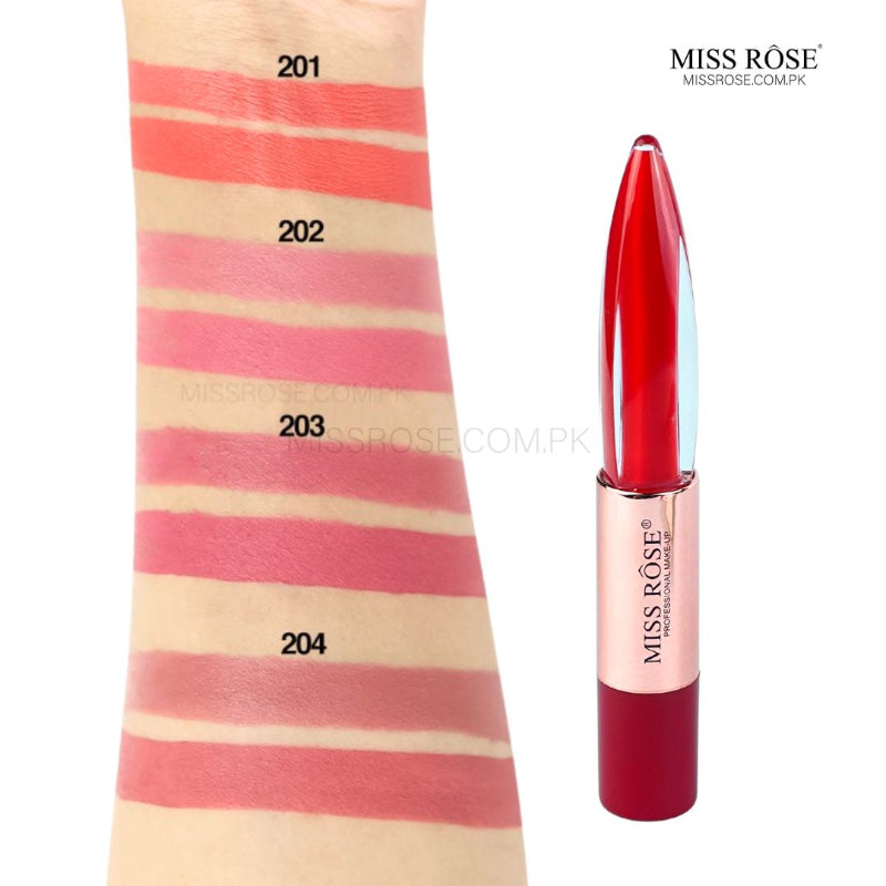 Miss Rose Dual-Ended Matte Lipstick & Lip Gloss - Miss Rose Com Pk