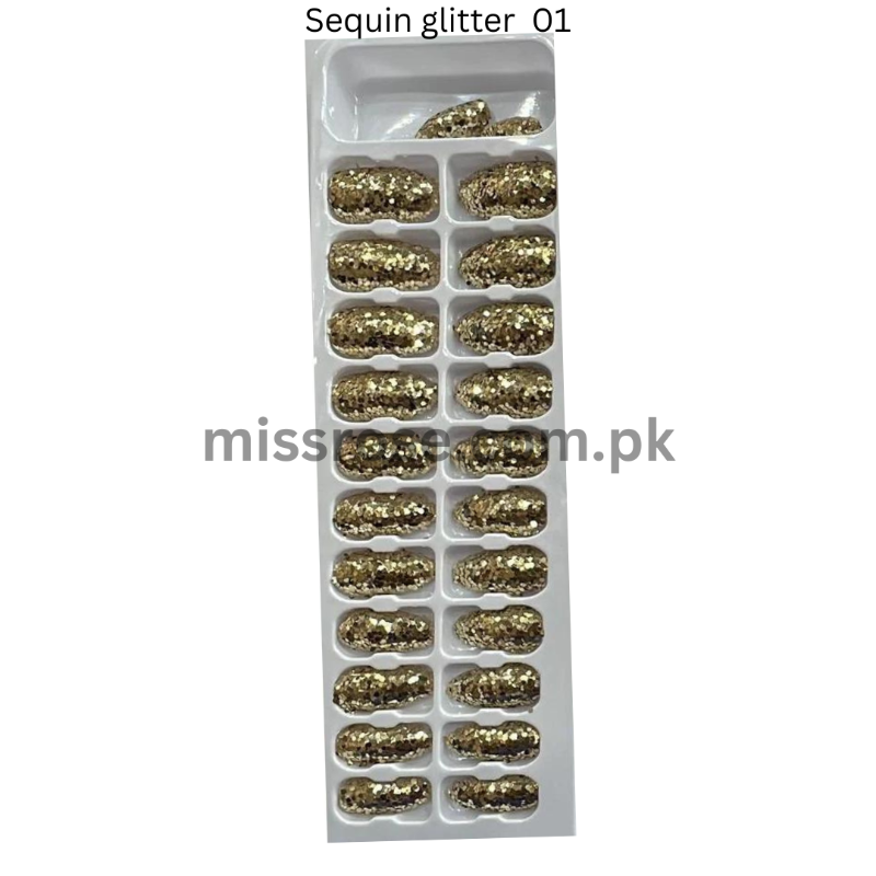 Stick On sequin Glitter Nails – Miss Rose Com Pk
